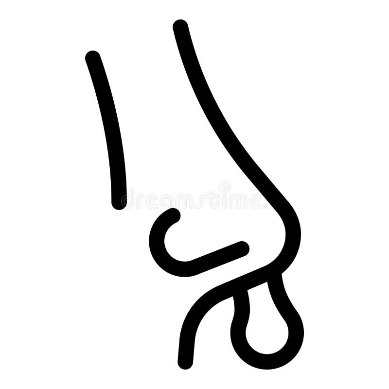 Minimalist Line Art of Human Nose Stock Illustration - Illustration of ...