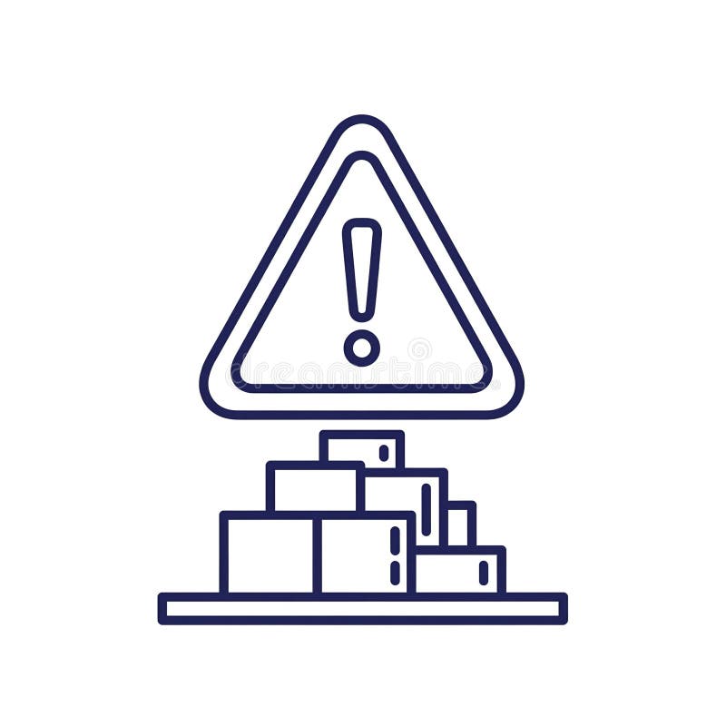 Unstable Stack Warning Icon Stock Illustration - Illustration of stack ...