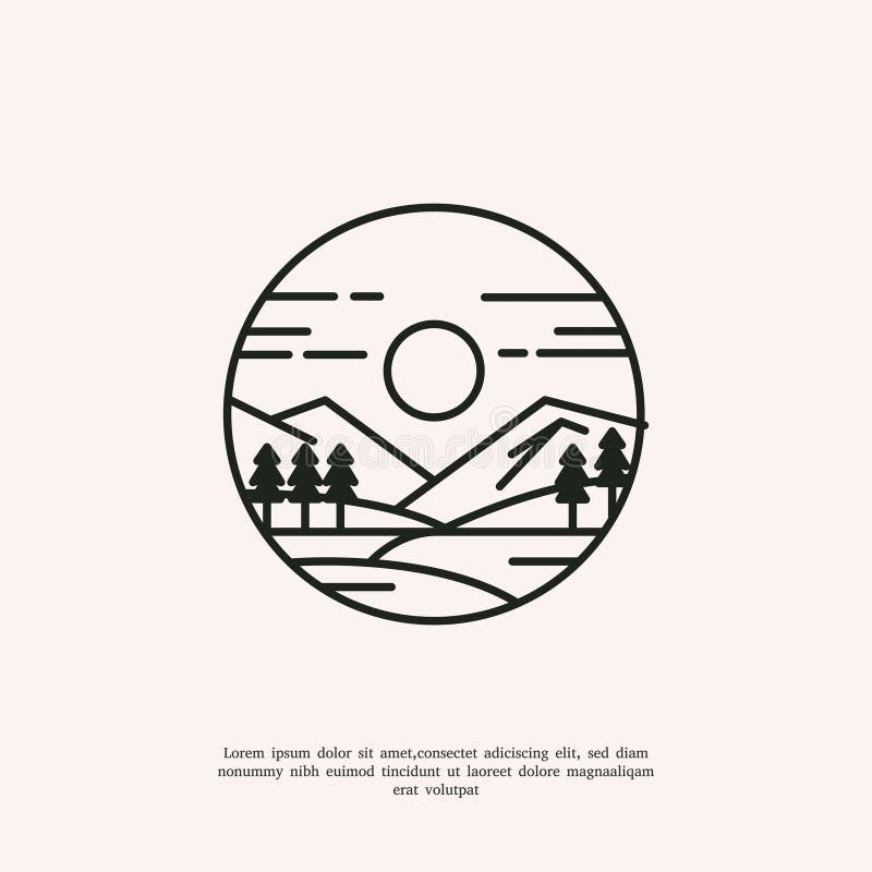 Line Art Landscape Stock Illustrations – 136,029 Line Art Landscape ...