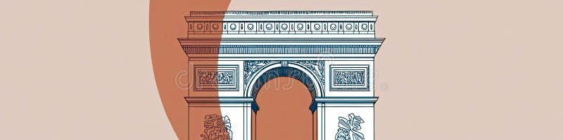 Minimalist Line Art Representation of the Iconic Arc De Triomphe in ...