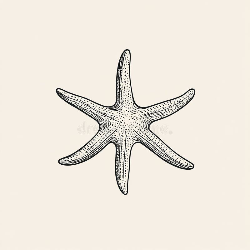 Minimalist Line Art of a Starfish Stock Illustration - Illustration of ...