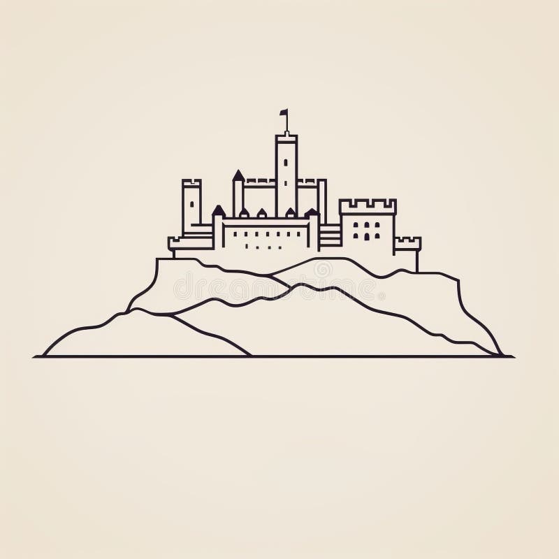 Minimalist Line Art of Stirling Castle Stock Illustration ...