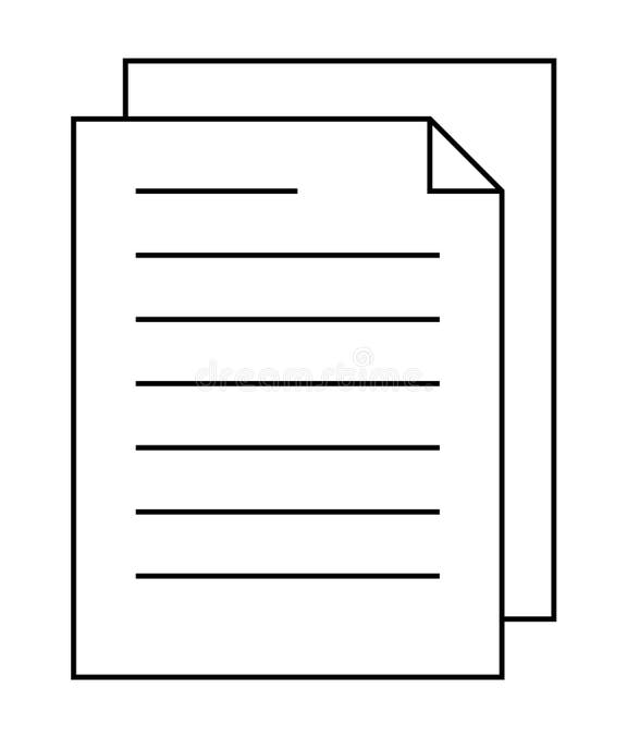 Minimalist Line Art of Two Overlapping Documents with Lines of Text ...