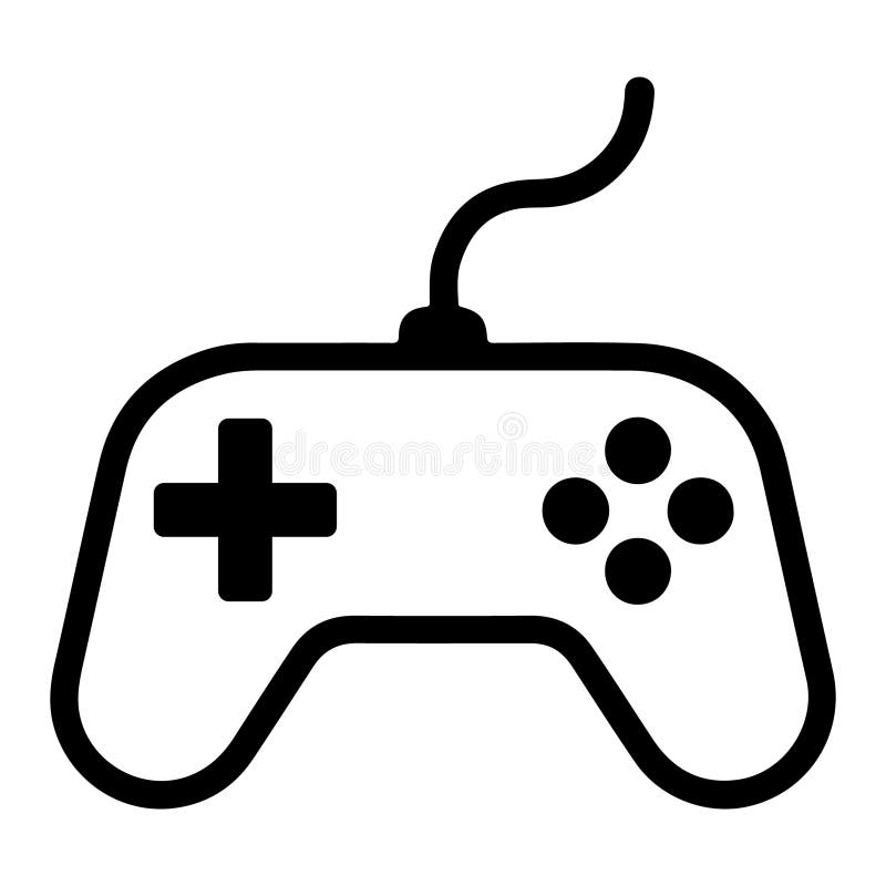 Video Game Controller Line Art Vector Icon on White Background Stock ...