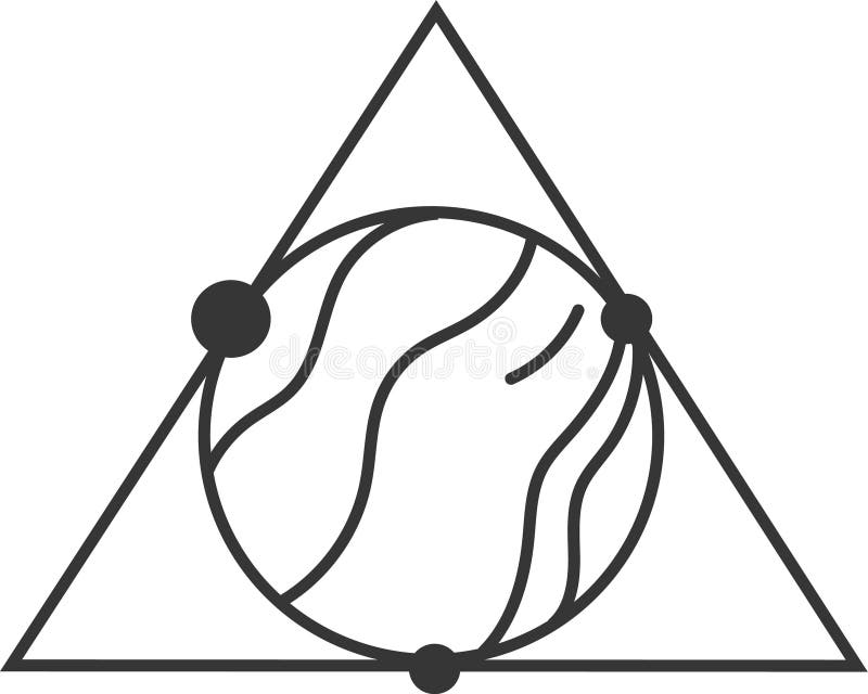 Minimalist Line Art Vector Illustration Depicting Planet Earth Inside a ...