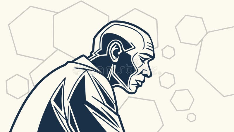 Reflective Mind, Man in Thought Line Art, Inner Contemplation, Vector Design Generative AI Stock ...