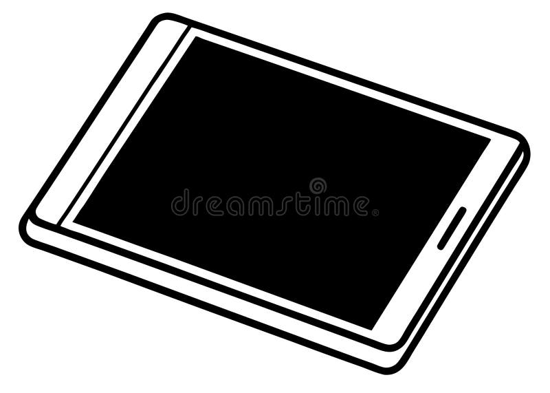 Tablet Line Art Silhouette Vector for Technology, Mobile, and Digital ...