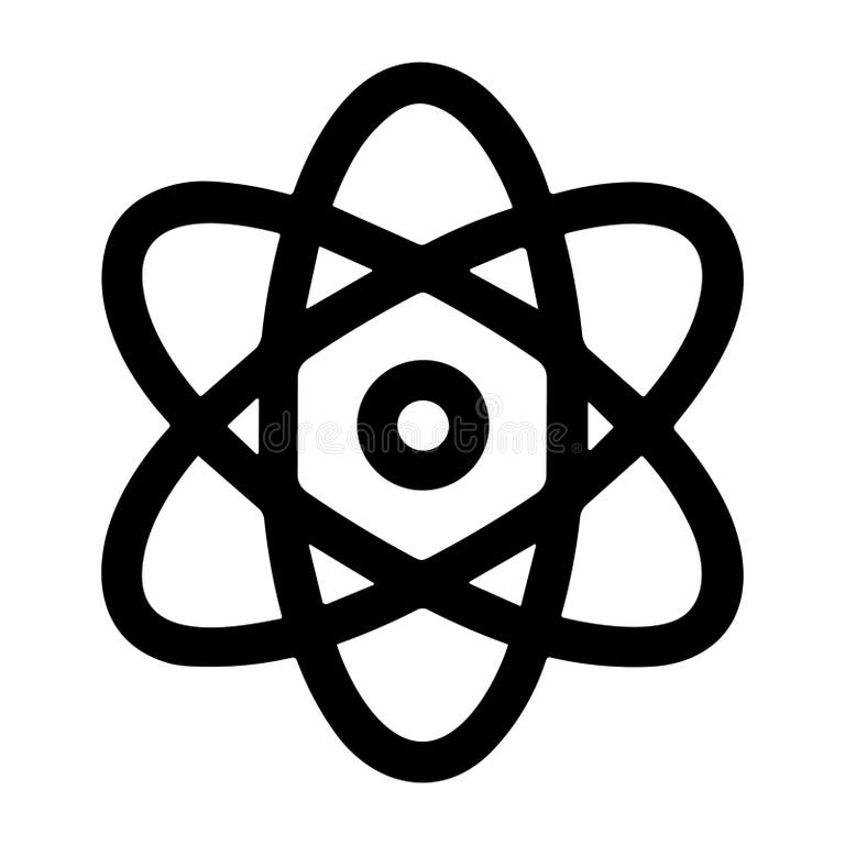 Minimalist Line Atom Symbol Molecule Structure Science Physics Icon ...