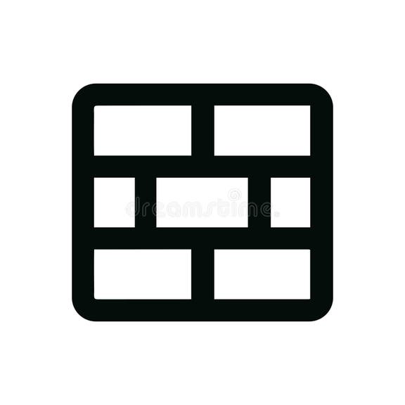 Minimalist Line Brick Wall Structure Simple Protection Block Icon Stock ...