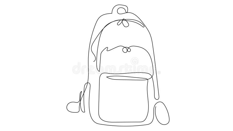 Minimalist Line Drawing of a Backpack in Black and White Stock Video ...