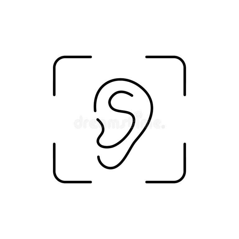 Minimalist Ear Illustration within Focused Frame Highlighting Auditory ...