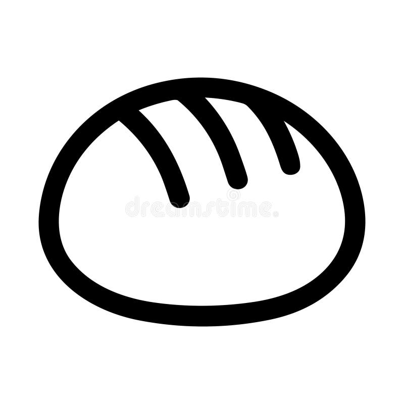 Simple Line Drawing of a Loaf of Bread Food Item Stock Illustration ...