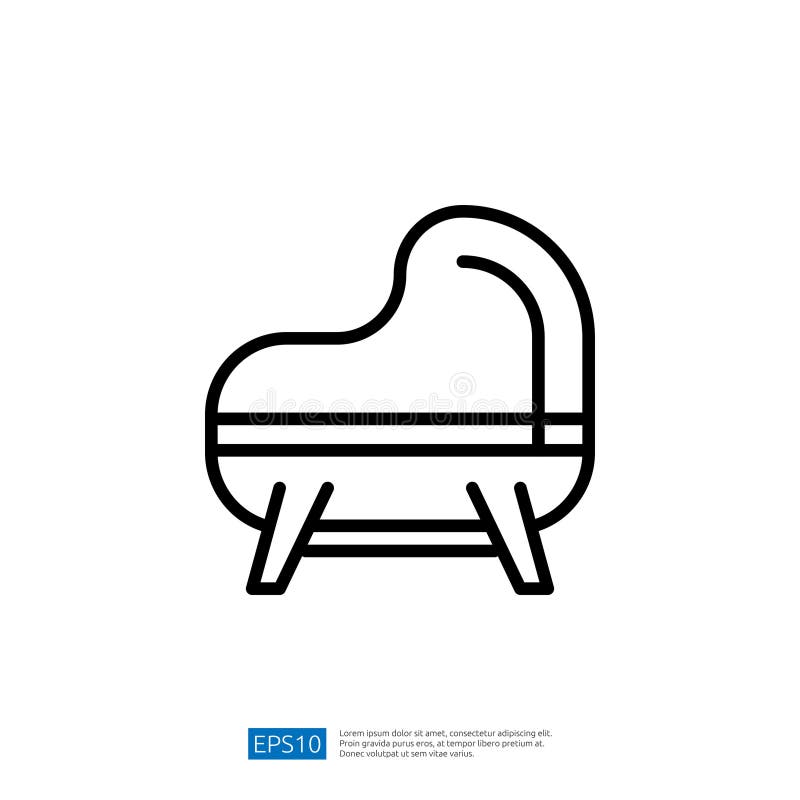 A Minimalist Line Drawing of a Modern Chair, Emphasizing Its Sleek ...