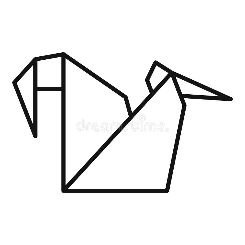 Minimalist Line Drawing of Origami Bird Taking Flight Stock ...