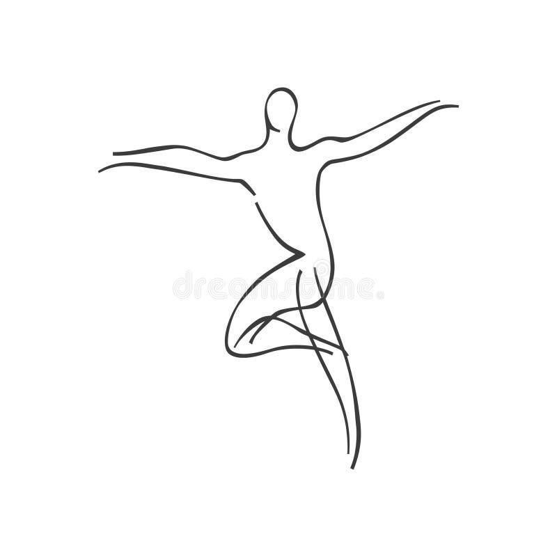 Single-Line Drawing of a Person in a Yoga Pose Stock Vector ...