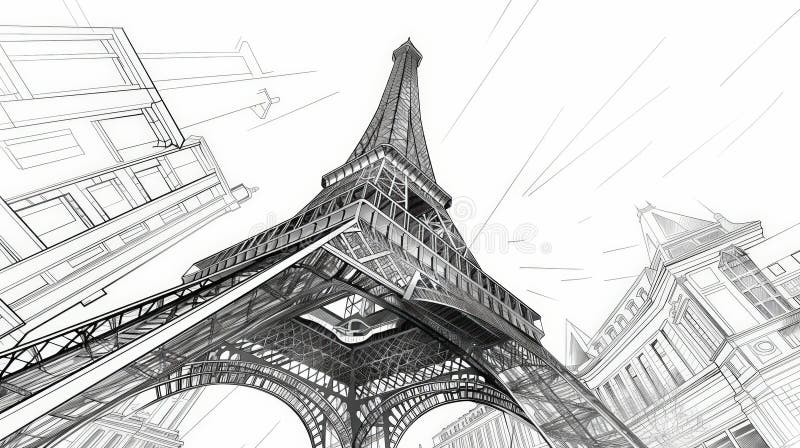 Minimalist Line Drawing Series of Famous Landmarks Stock Illustration ...