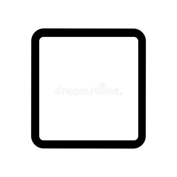 Simple Line Square Shape Empty Box Outlined Icon Illustration Stock ...