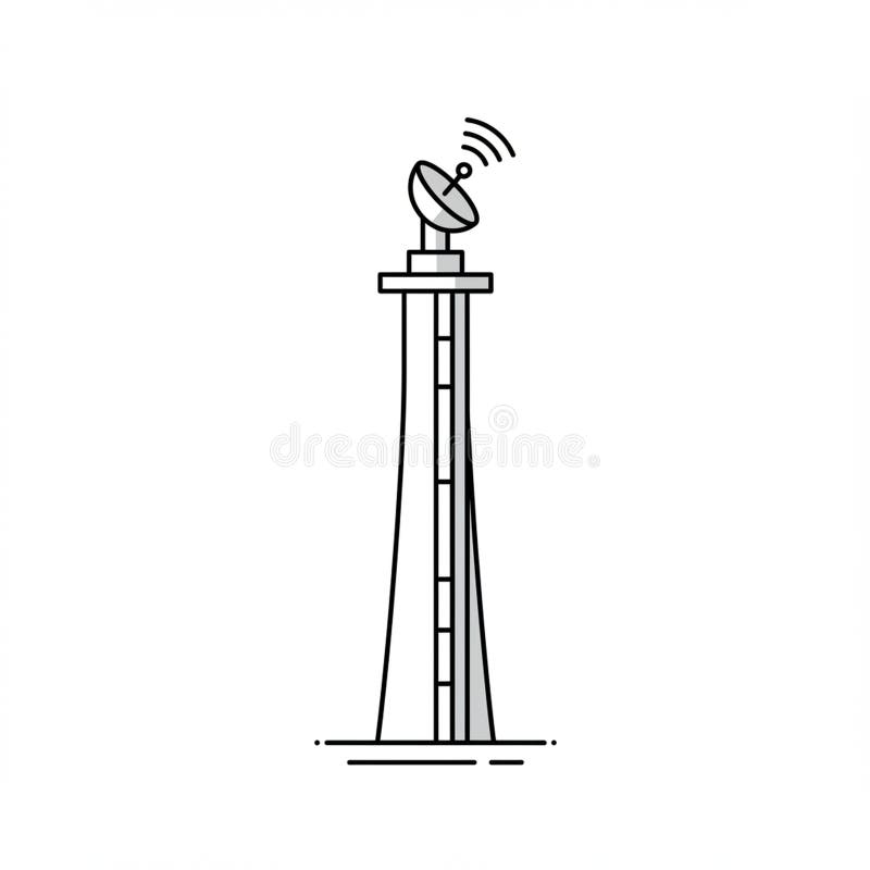 Drawing Satellite Antenna Communication Global Wireless Stock ...