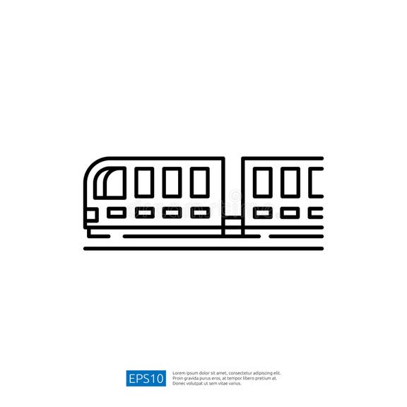 A Minimalist Line Drawing of a Train, Showcasing Its Side View ...