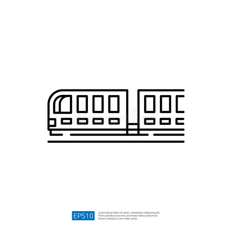 A Minimalist Line Drawing of a Train, Showcasing Its Side View ...