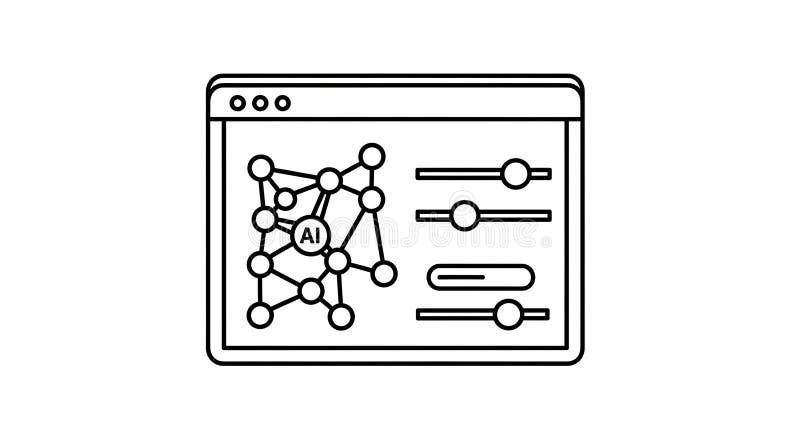 AI Control Panel Line Icon stock illustration. Illustration of drawing ...