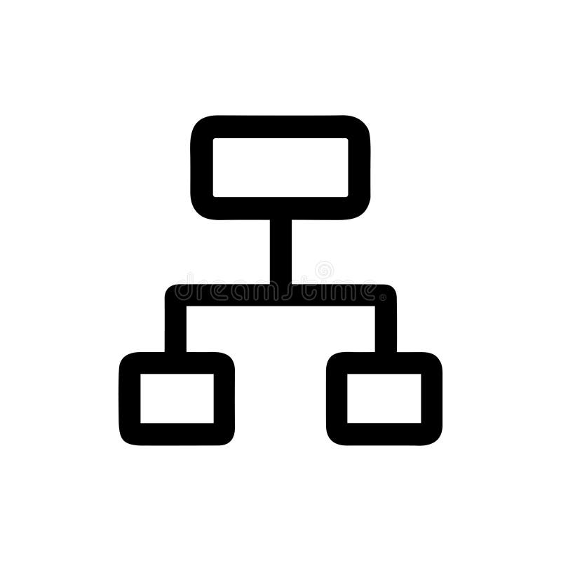 Simple Line Hierarchy Diagram Organization Chart Flowchart Icon Stock ...