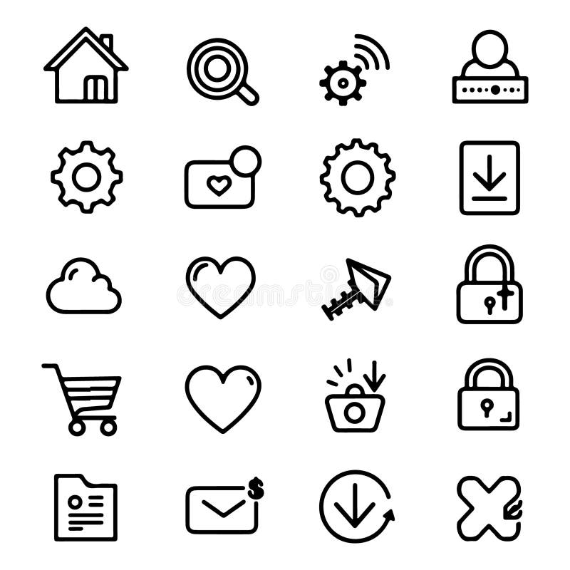Minimalist Line Icon Pack for Web and Mobile UI Design Essential ...