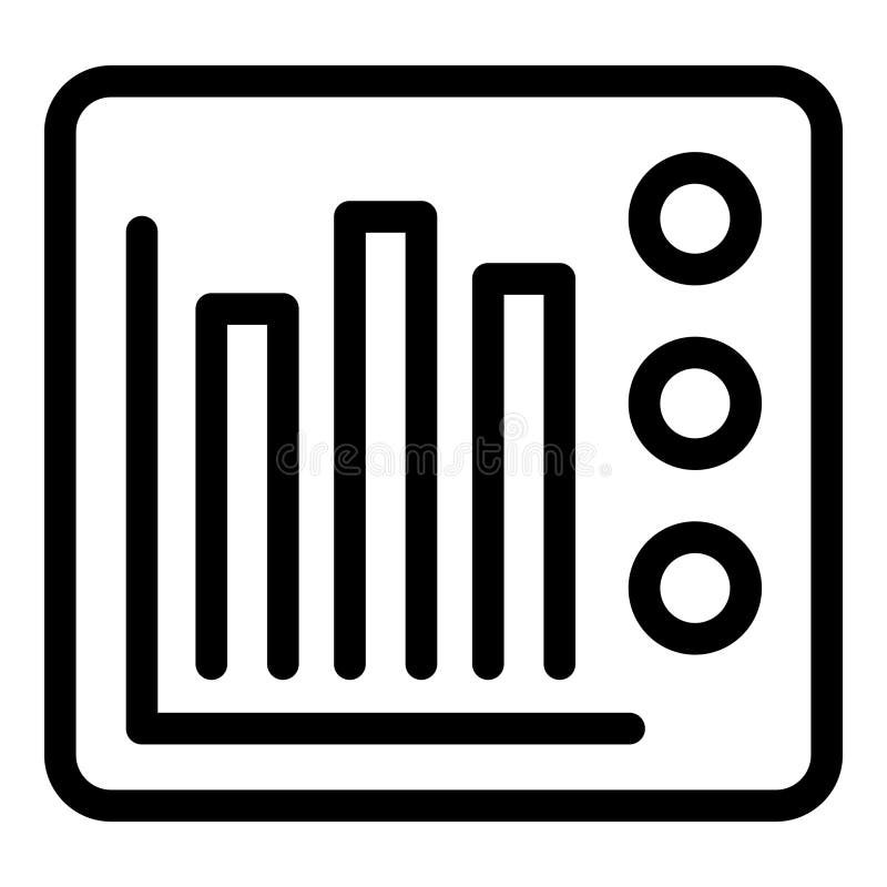 Minimalist Line Icon Showing a Bar Chart with Buttons Stock Vector ...