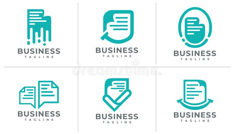 Minimalist Line Paper Document Logo Design Template. Digital Paper Text ...