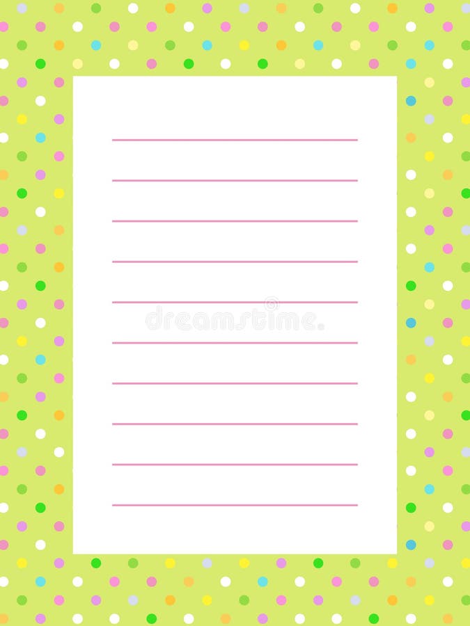 Minimalist 10-Line Shopping List with Colorful Dots Stock Vector ...