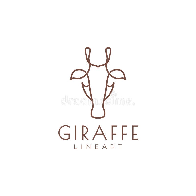 Minimalist Lines Head Giraffe Logo Design Stock Vector - Illustration ...