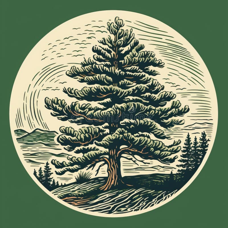 Retro 8-bit Pine Forest Sunset Wallpaper Stock Illustration ...