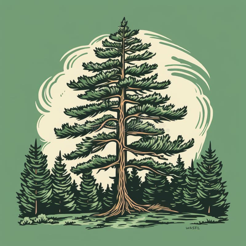 Retro 8-bit Pine Forest Sunset Wallpaper Stock Illustration ...