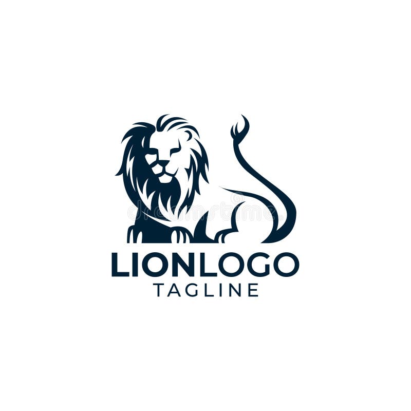 Minimalist Lion Logo Design Template Stock Vector - Illustration of ...