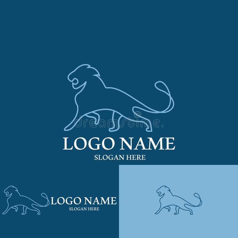 Minimalist Lion Logo Icon Vector Illustration Template Design Stock ...