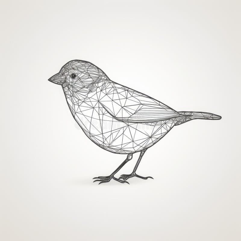Minimalist Little Junco Drawing Stock Illustration - Illustration of ...