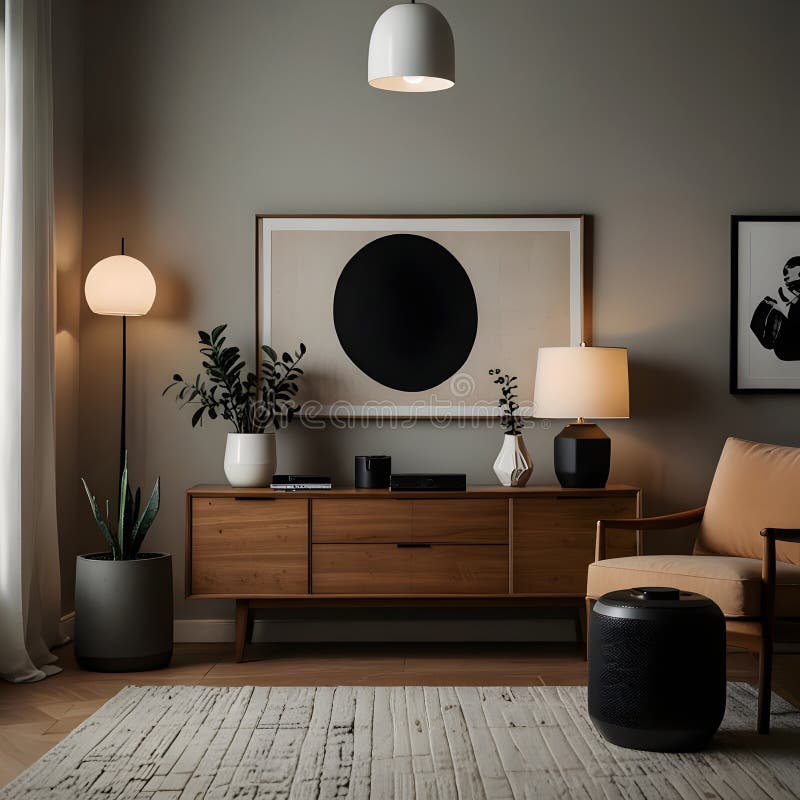 Simplistic Living Area stock illustration. Illustration of cohesive ...