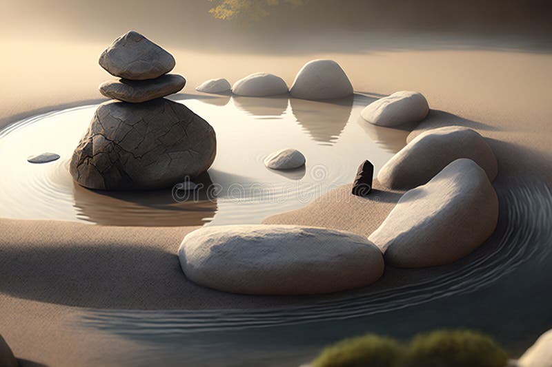 Generative AI : Minimalist Living and Well-being Stock Illustration ...