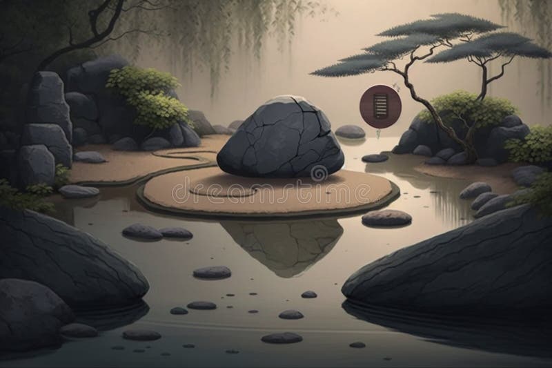 Generative AI : Minimalist Living and Well-being Stock Illustration ...