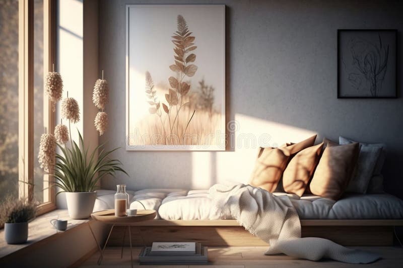 Generative AI : Minimalist Living and Well-being Stock Illustration ...