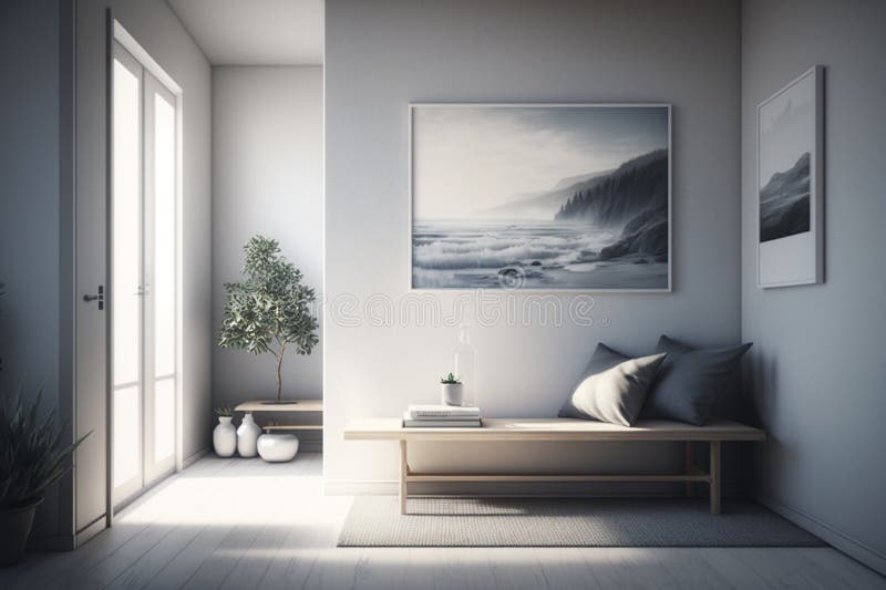 Generative AI : Minimalist Living and Well-being Stock Illustration ...