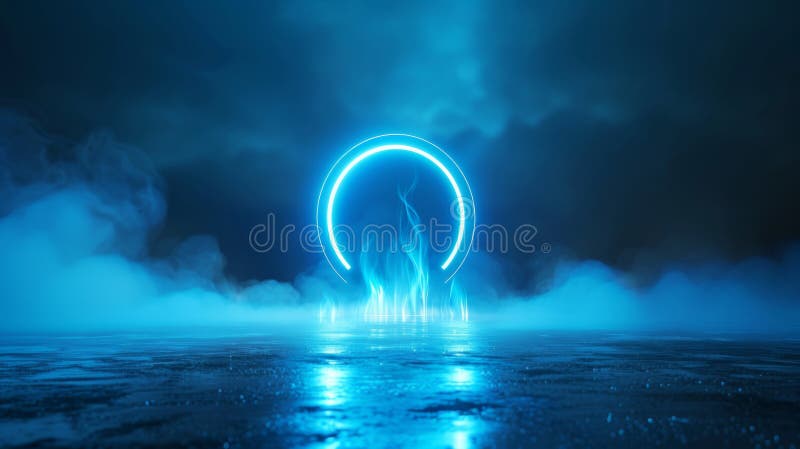 Minimalist Loading Symbol on Tranquil Blue Background for Business ...