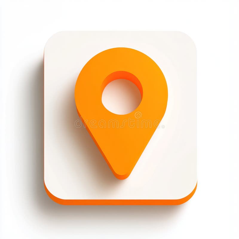 Minimalist Location Icon in Bright Orange with Circular Cutout, Perfect ...