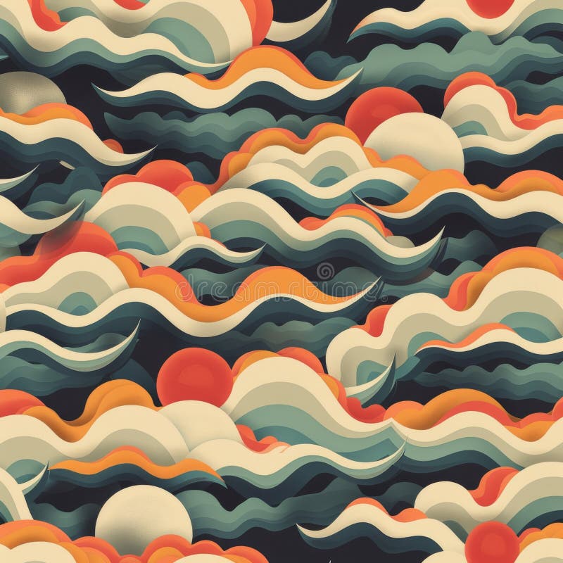 Minimalist Lofi Design with a Seamless Pattern. Stock Illustration ...