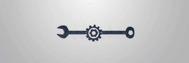 A Minimalist Logo Combines a Wrench and Gear, Representing Engineering ...