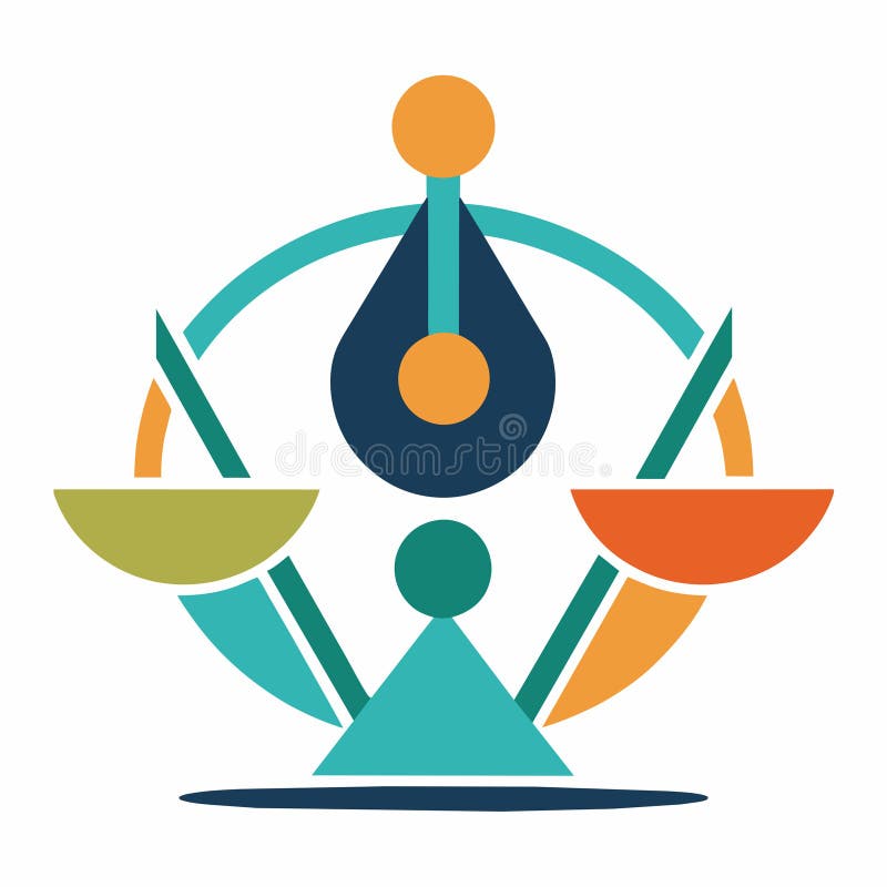 A Minimalist Logo Design Featuring Abstract Shapes and Vibrant Colors ...