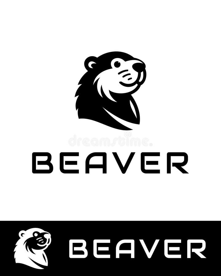 Minimalist Logo Design Featuring a Stylized, Modern Beaver Head Stock ...