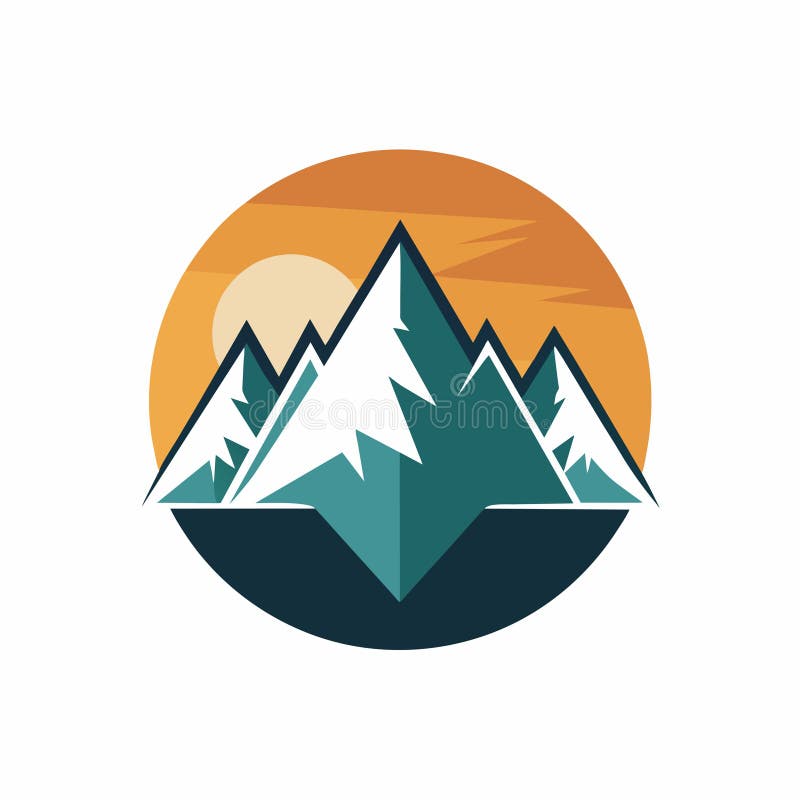 A Minimalist Logo Design Featuring a Stylized Mountain Range in a ...