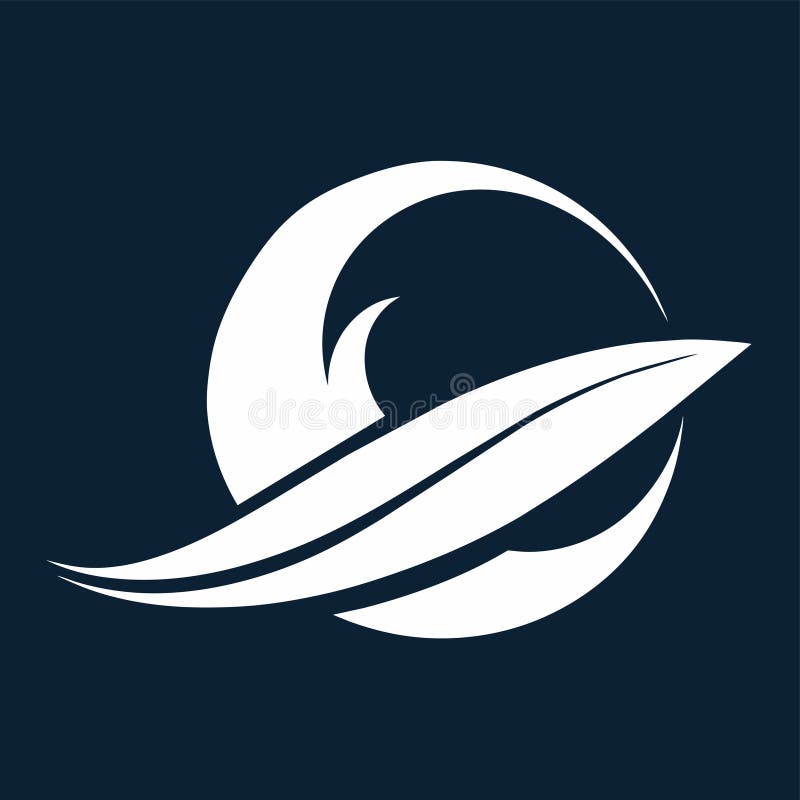 A Minimalist Logo Design Featuring a Surfboard Cutting through a Wave ...