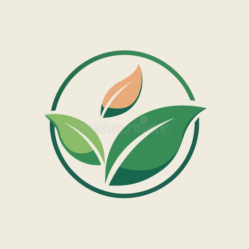 A Minimalist Logo Design Featuring Three Stylized Green Leaves Inside a ...
